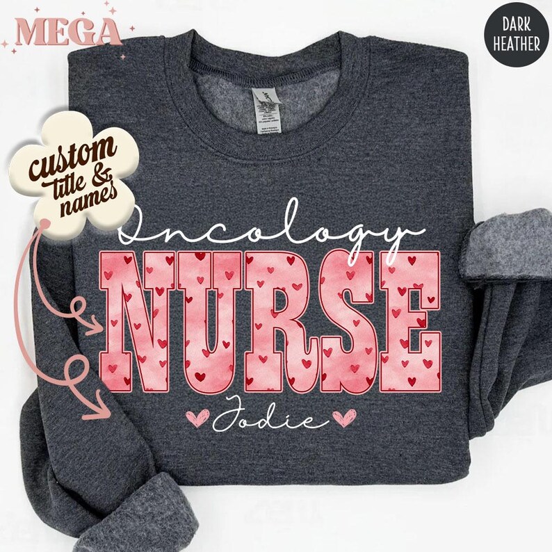 Valentine Oncology Shirt, ONC Nurse Valentine Shirt, Personalized ...