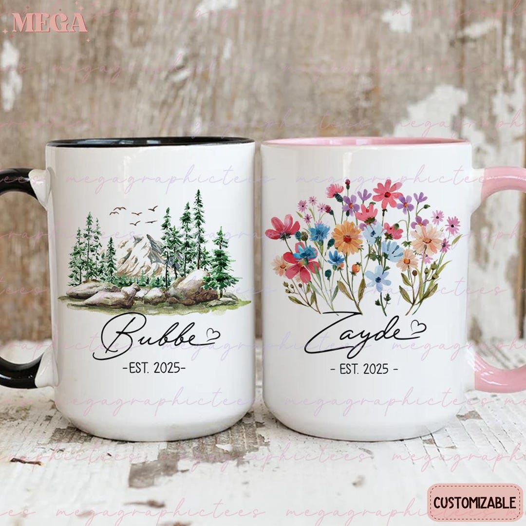 Bubbe Zayde Mug, Personalized Yiddish Grandparents Mug, Yiddish ...