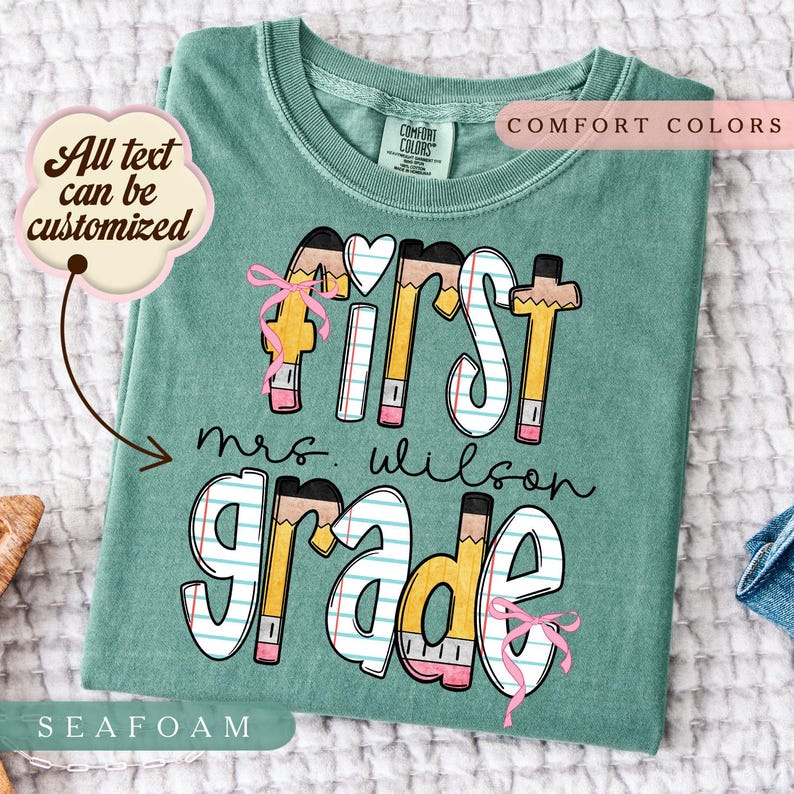 First Grade Teacher Shirt, Personalized First Grade Teacher Shirt ...