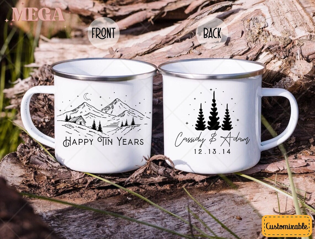 Personalized Tin Years Mug, Tin Year Anniversary Gift 001098 - Etsy