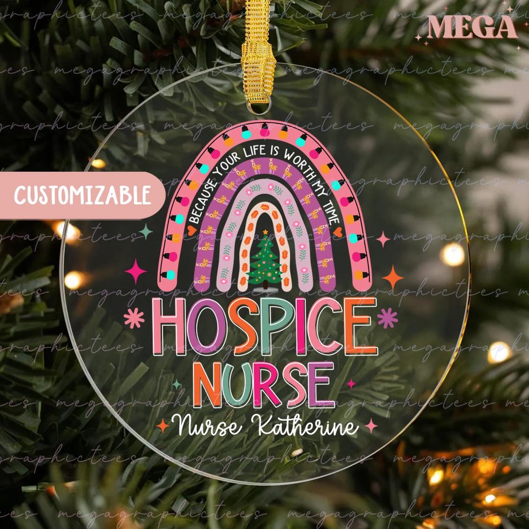 Personalized Hospice Nurse Acrylic Ornament, Hospice Nurse Ornament ...
