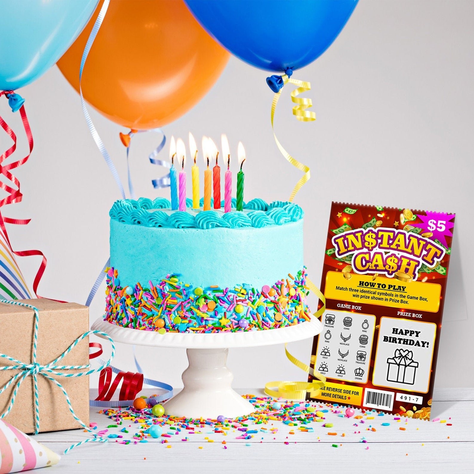 Funny Birthday Card Fake Scratch off Lottery Ticket Prank - Etsy