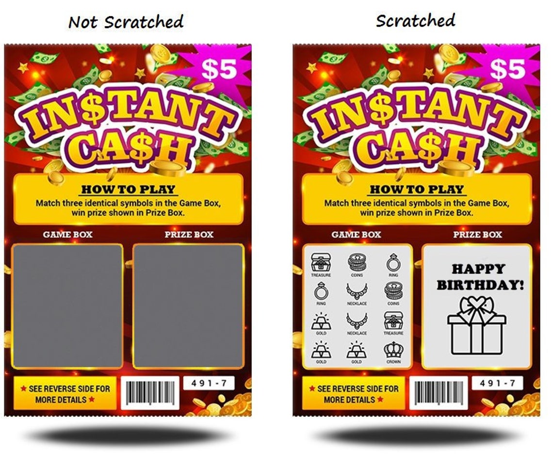 Funny Birthday Card - Fake Scratch off Lottery Ticket Prank - Surprise ...