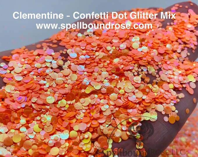 Bulk Glitter - "clementine", 1lb by Weight, Neon Orange Confetti Dot Glitter, Neon Orange Dots ...