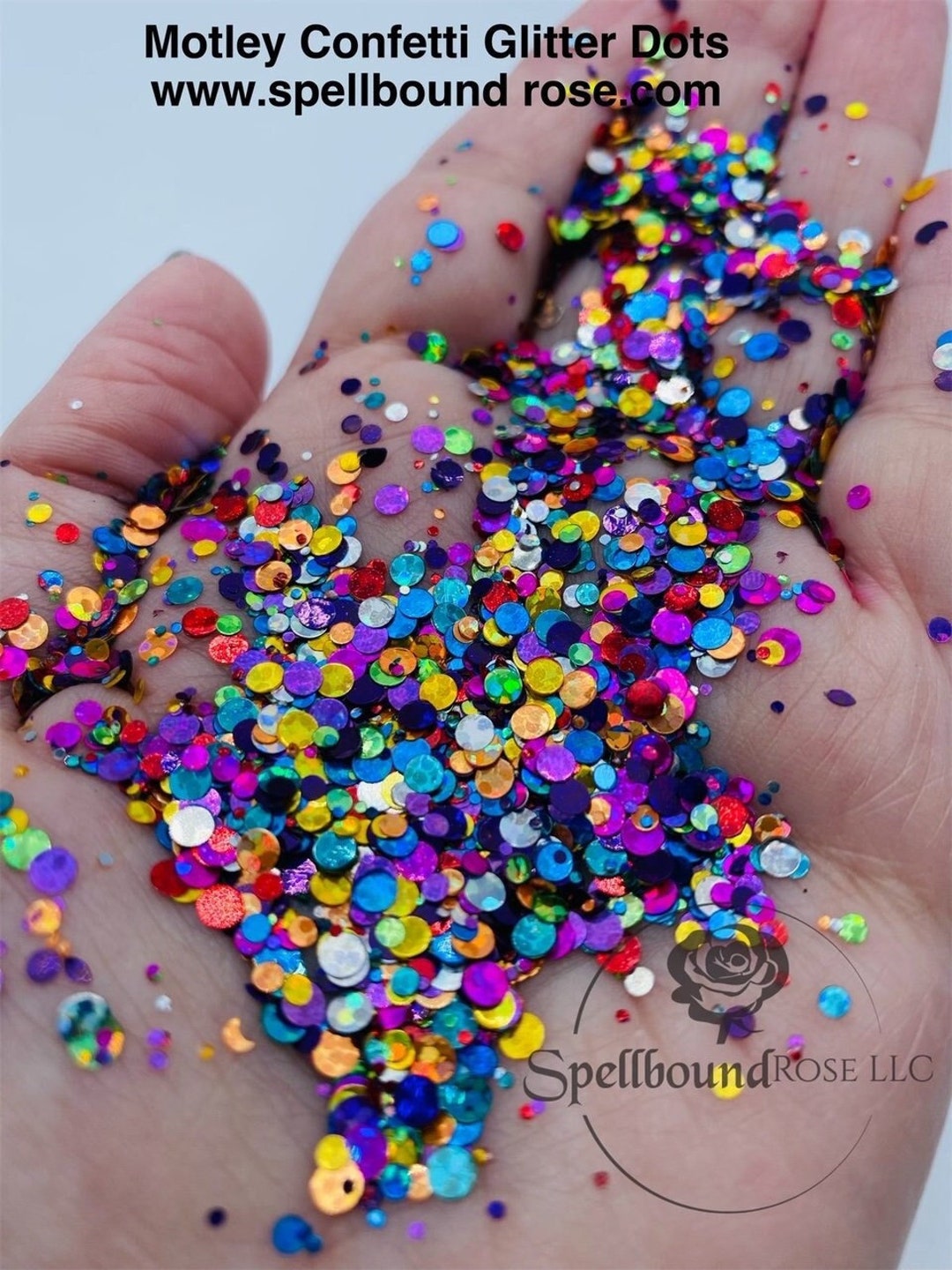 Holographic Dots, Confetti Dots Glitter, Purple Orange Dots, Mixed Dots ...