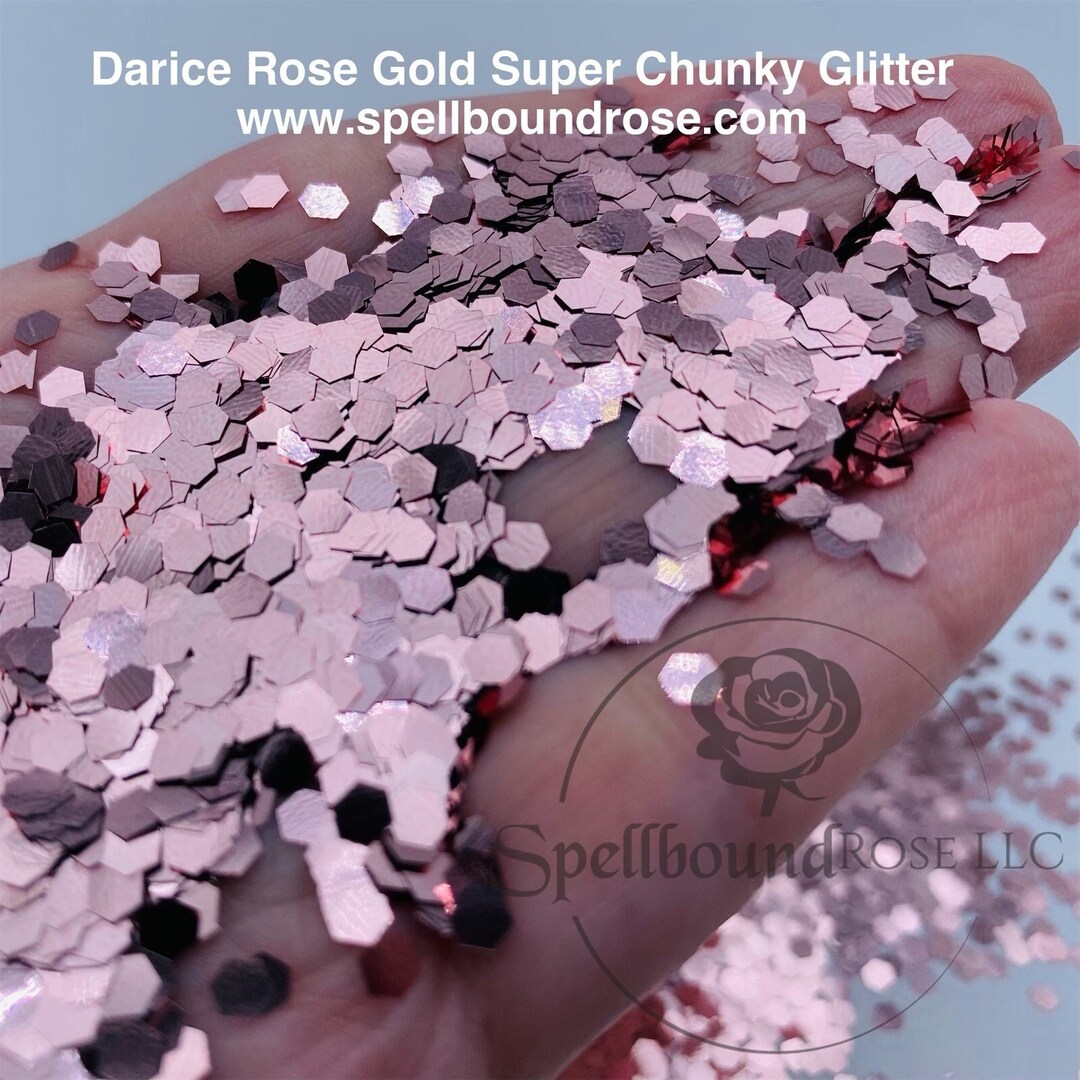 Darice Rose Gold Super Chunky Glitter, Darice Chunky Glitter, 0.950z ...