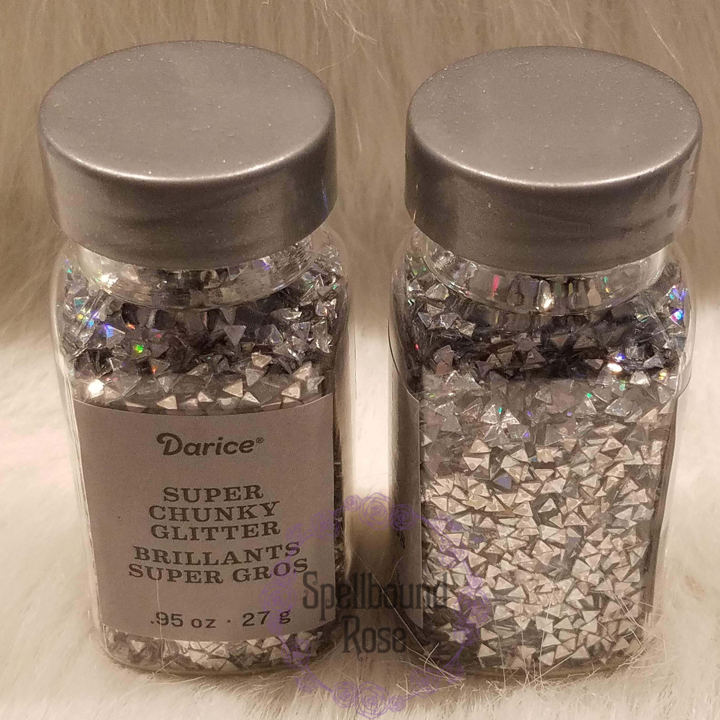 Darice Super Chunky Glitter Triangles Silver Chunk Glitter | Etsy