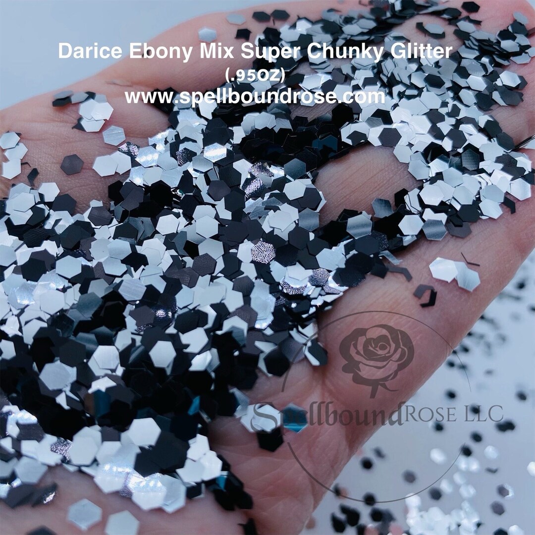 Darice Ebony Mix Super Chunky Glitter, Darice Chunky Glitter, 0.950z ...
