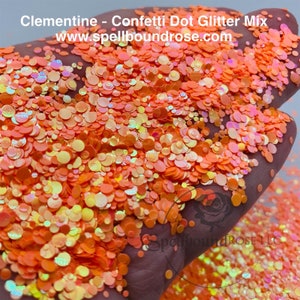 Bulk Glitter clementine, 1lb by Weight, Neon Orange Confetti Dot ...