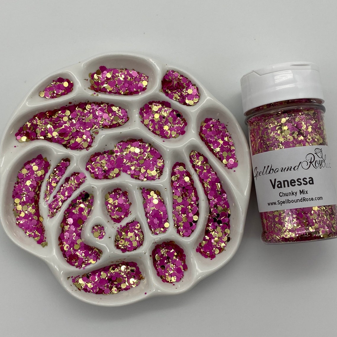 Vanessa Raspberry Pink and Champagne Chunky Glitter | Etsy