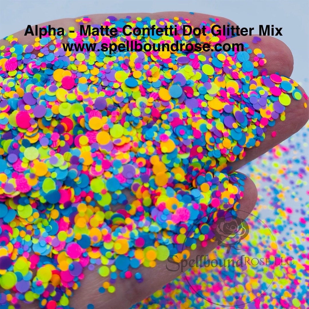 Confetti Dot Glitter Matte Neon Confetti Dots Glitter Dots - Etsy
