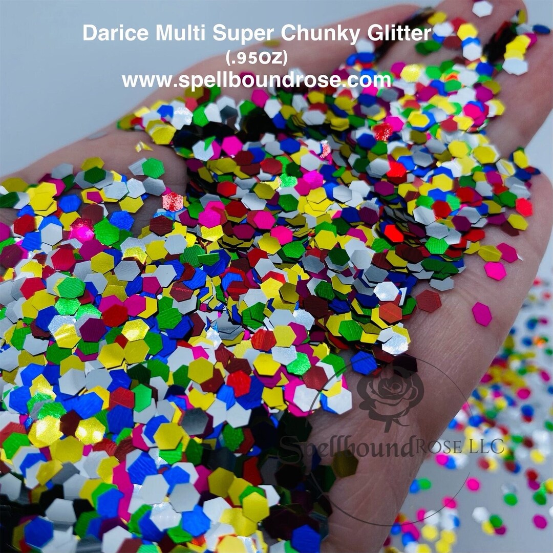 Darice Multi Super Chunky Glitter, Darice Chunky Glitter, 0.950z/27gm ...