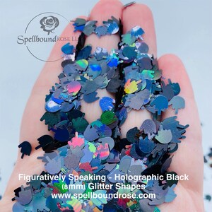 Black Holographic Middle Finger Glitter Shapes, Middle Finger Confetti ...
