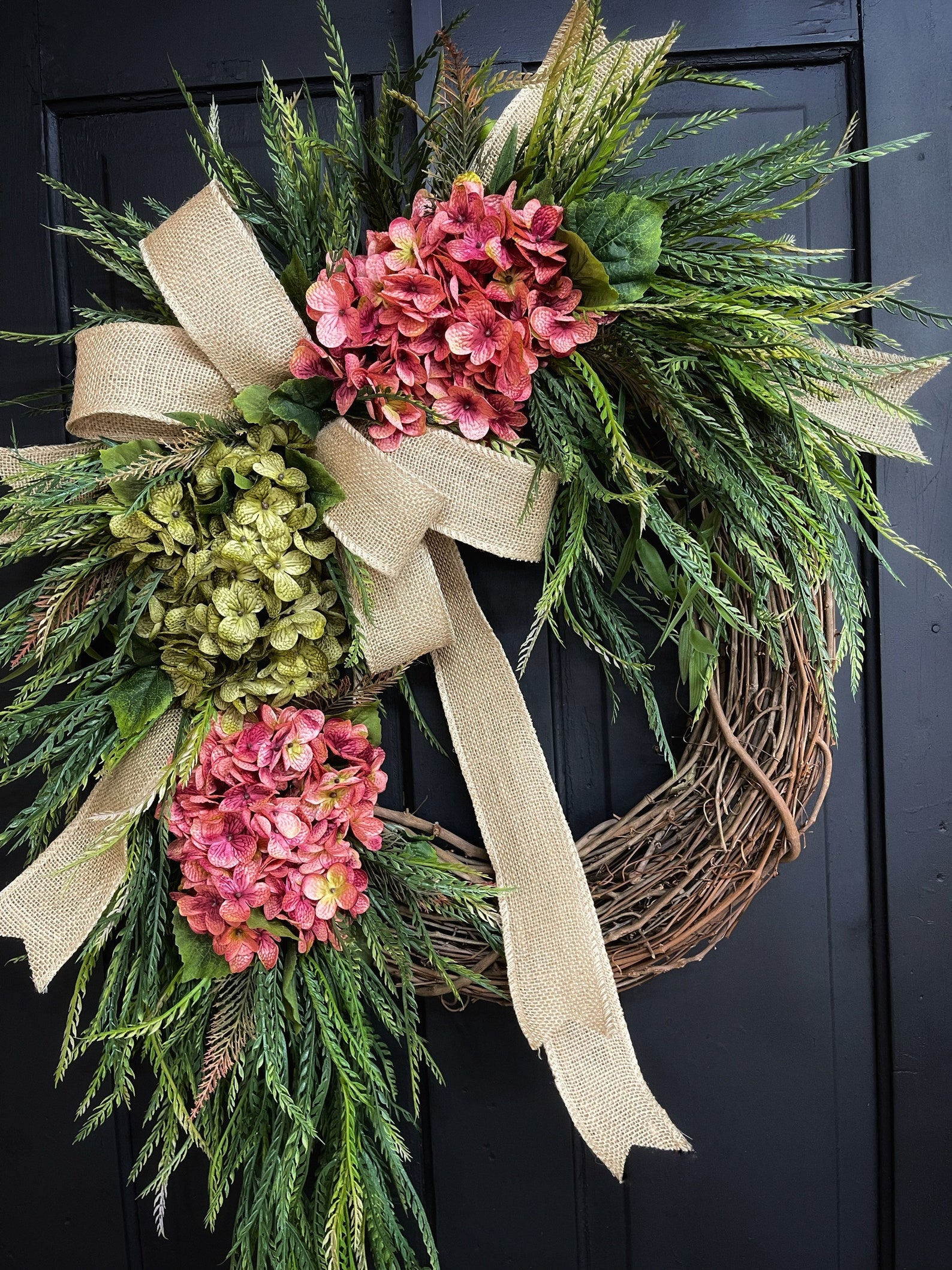 Year Round Wreath, Everyday Wreaths, Hydrangea Wreath, Front Door ...
