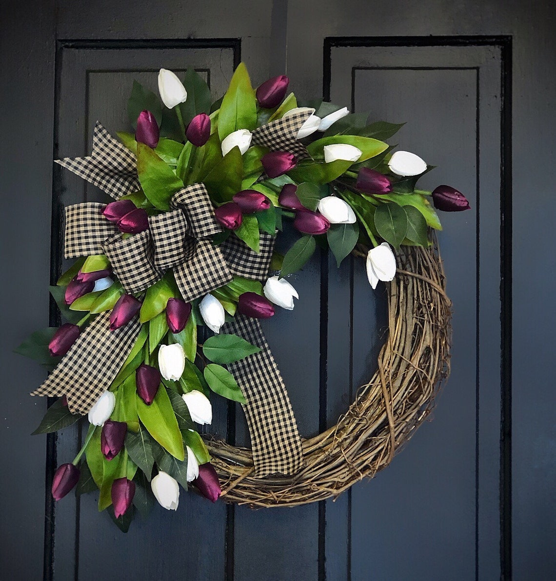 Spring Tulip Wreath Tulip Wreaths Wreath for Front Door - Etsy