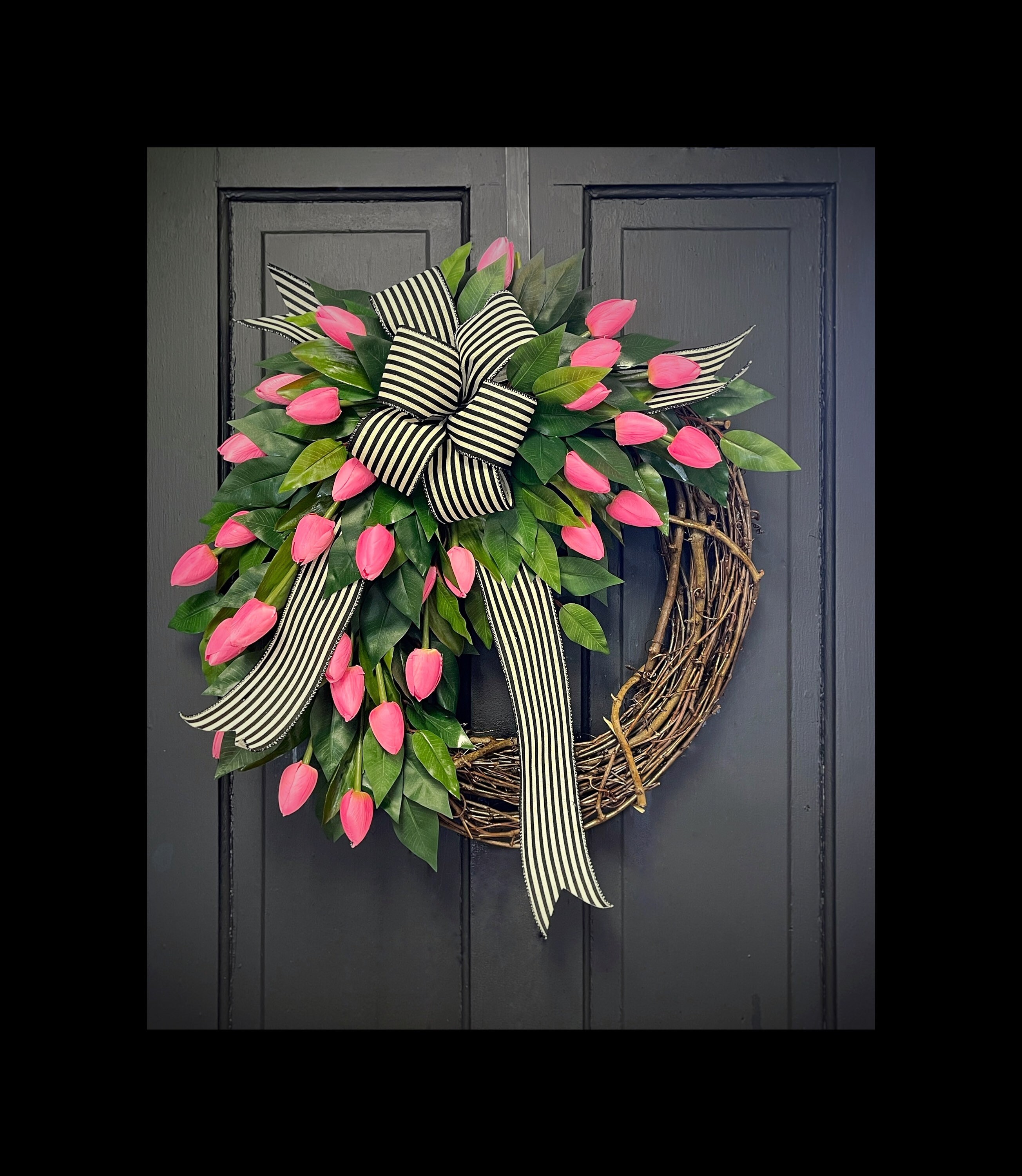 Tulip Wreaths for Front Door Spring Wreath Easter Wreath | Etsy