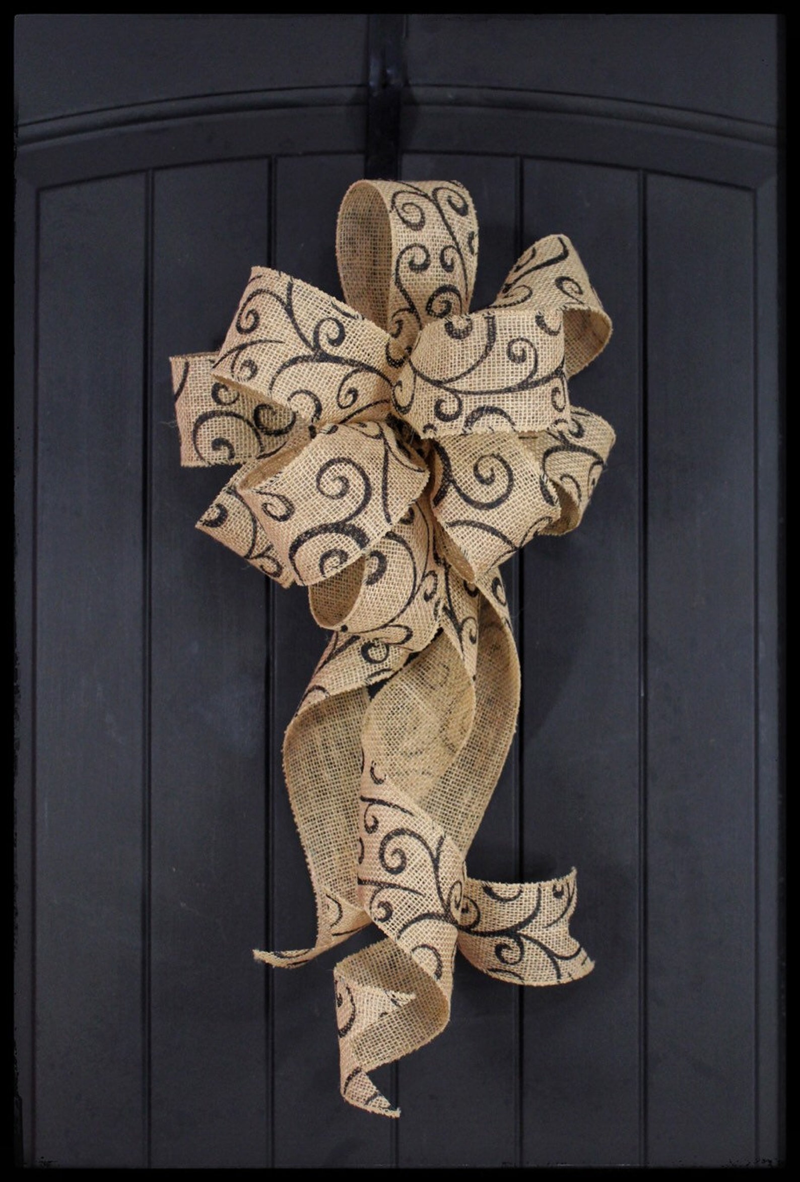 Wreath Bow Rustic Decor Rustic Wedding Burlap Bow Country | Etsy