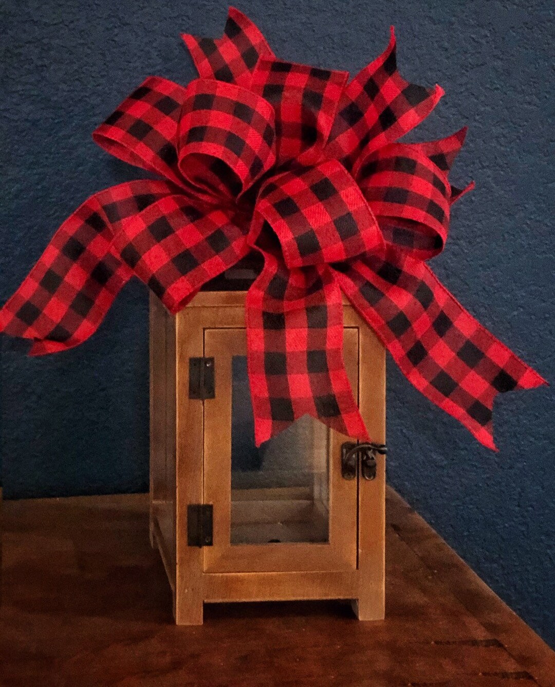 Black and Red Plaid Bow, Buffalo Check Bow, Bows for Wreath, Christmas ...