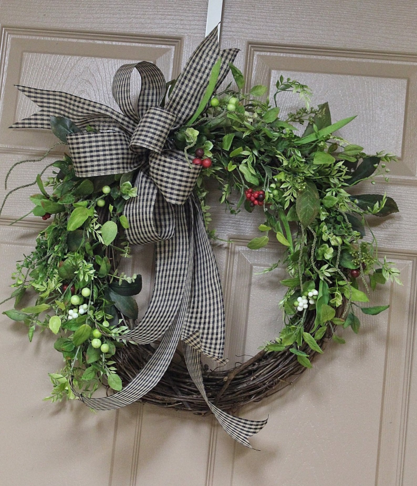 Front Door Wreaths, Everyday Wreath, for Year Round, Greenery Wreath ...