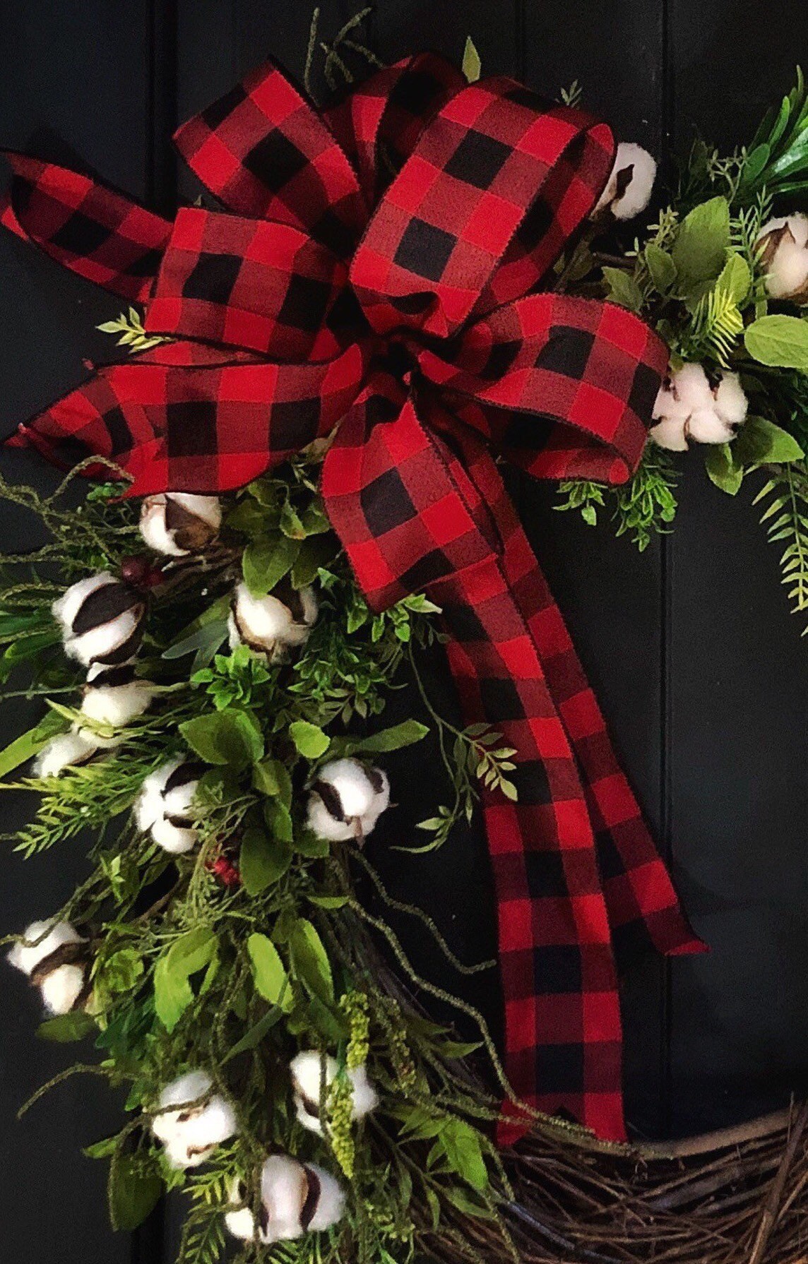 Black and Red Plaid Bow Buffalo Check Bow Bows for Wreath | Etsy