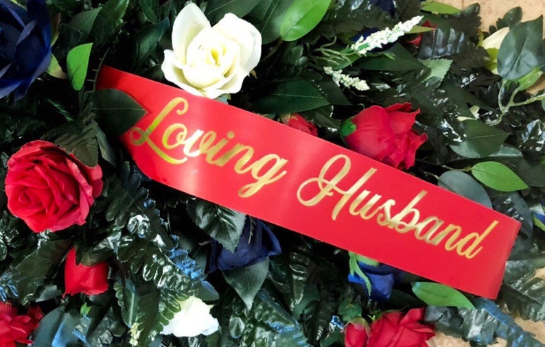 Funeral Ribbon Memorial for Cemetery Flowers Personalized - Etsy