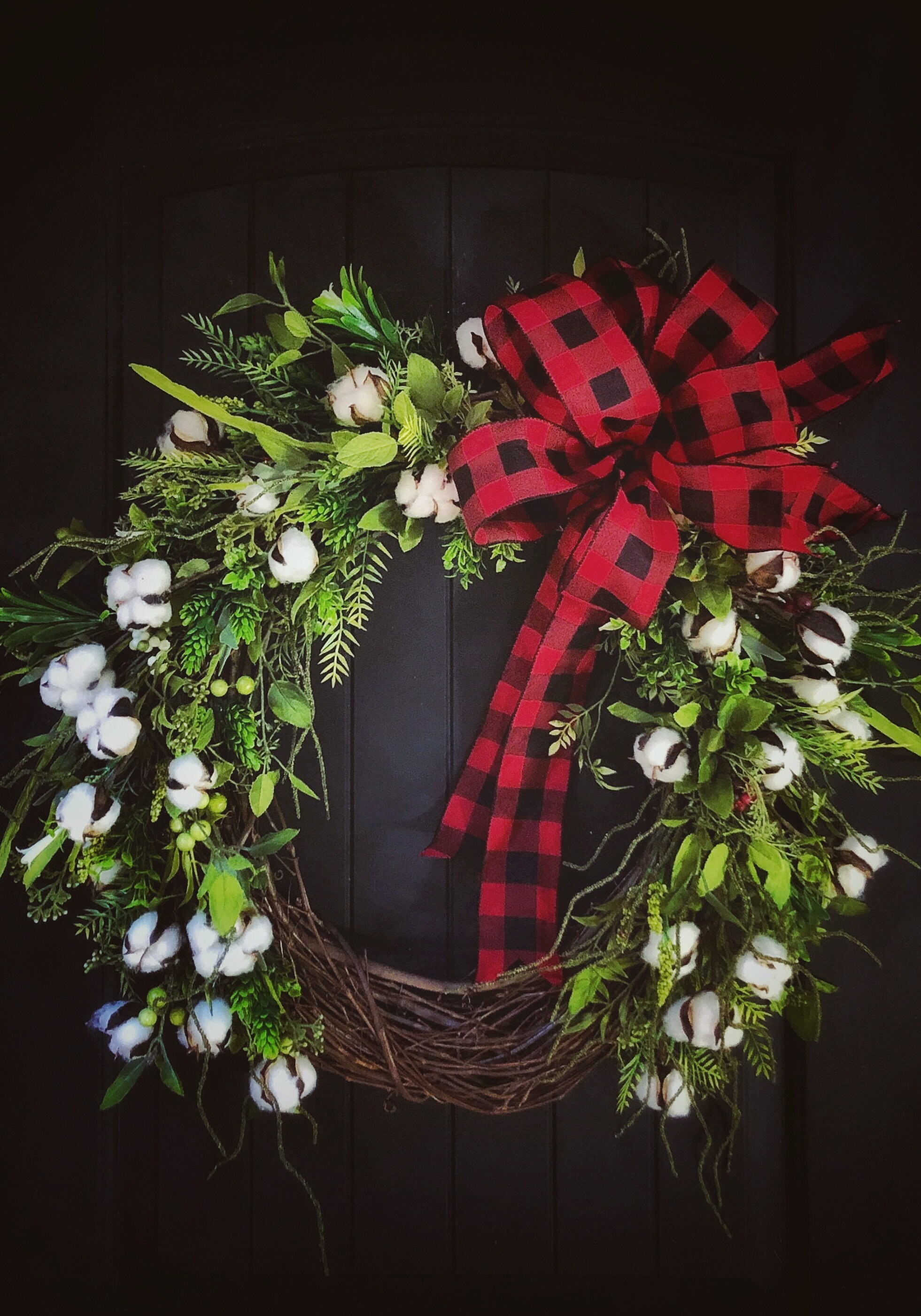 Black and Red Plaid Bow Buffalo Check Bow Bows for Wreath | Etsy