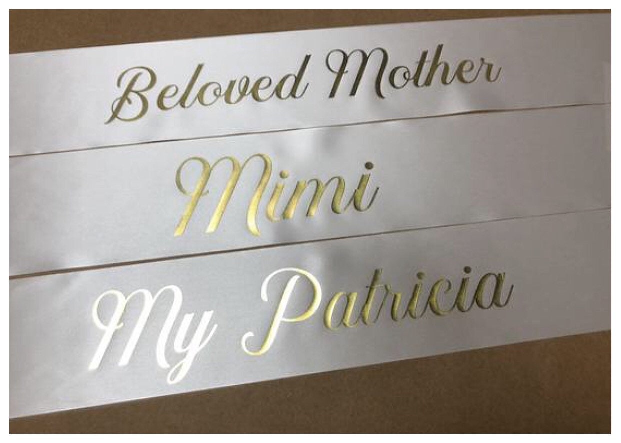 Funeral Ribbon Memorial for Cemetery Flowers Personalized | Etsy