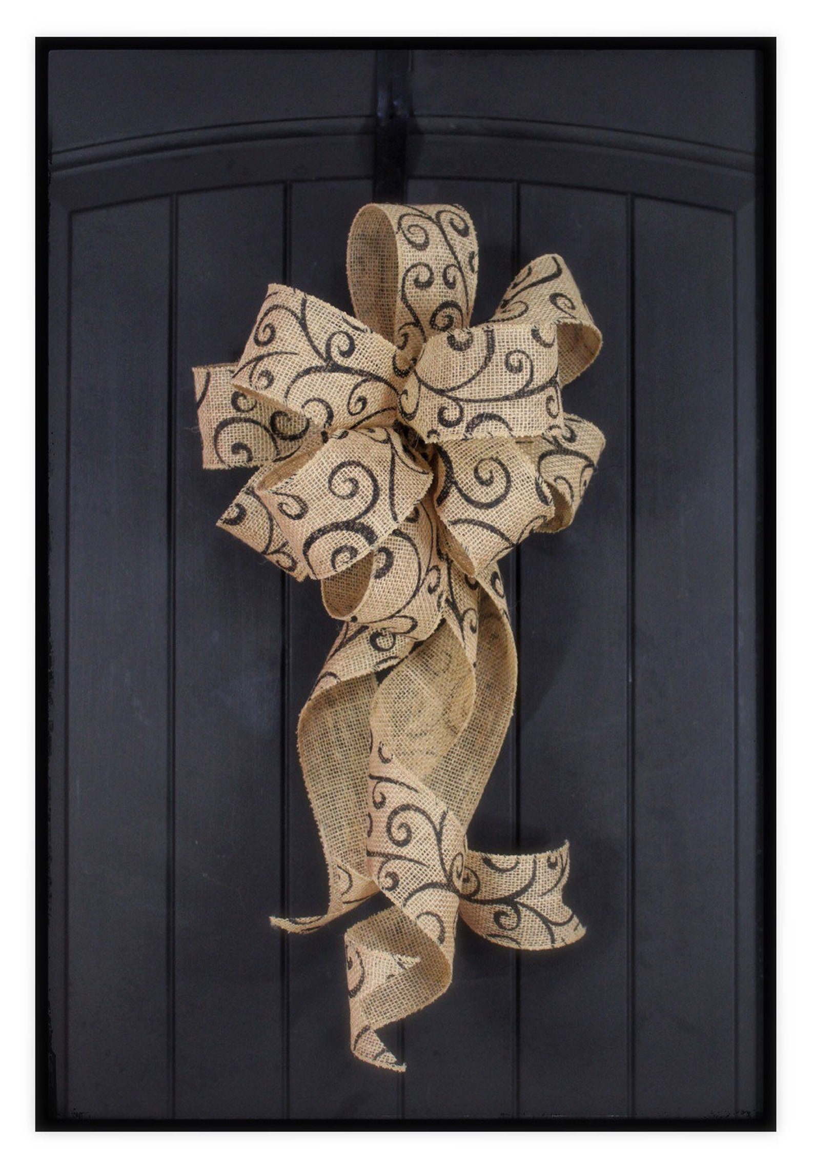 Wreath Bow, Rustic Decor, Rustic Wedding, Burlap Bow, Country Decor ...