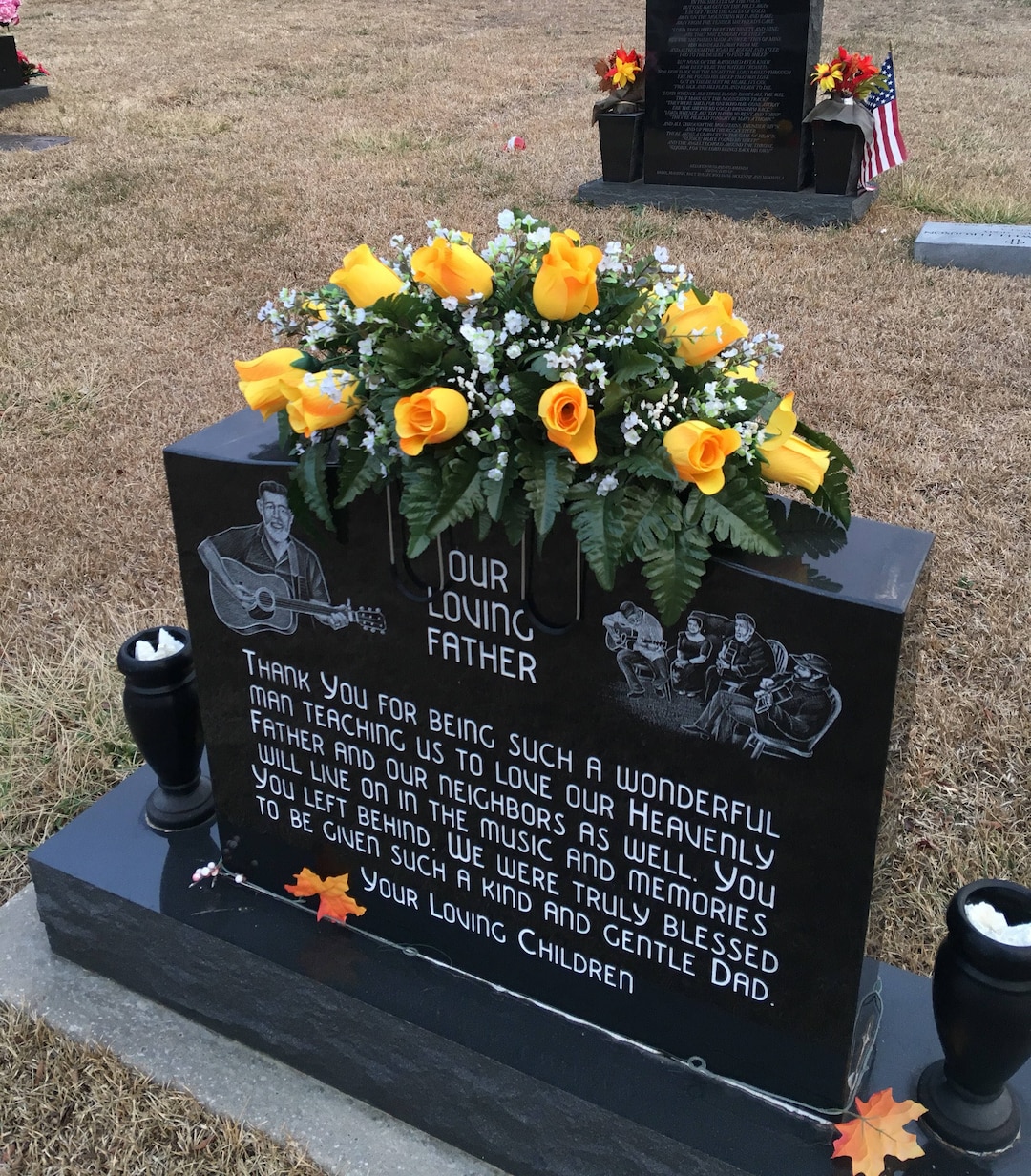 Headstone Saddle Cemetery Flowers Saddle Grave Decoration Flowers ...