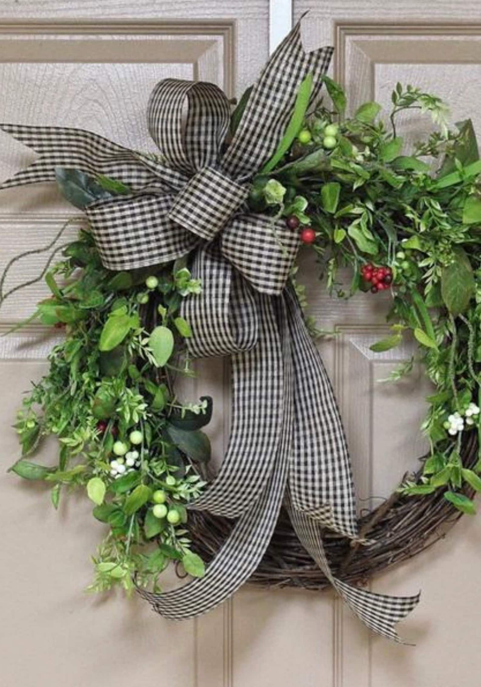 Wreath Bow, Rustic Decor, Rustic Wedding, Burlap Bow, Country Decor ...