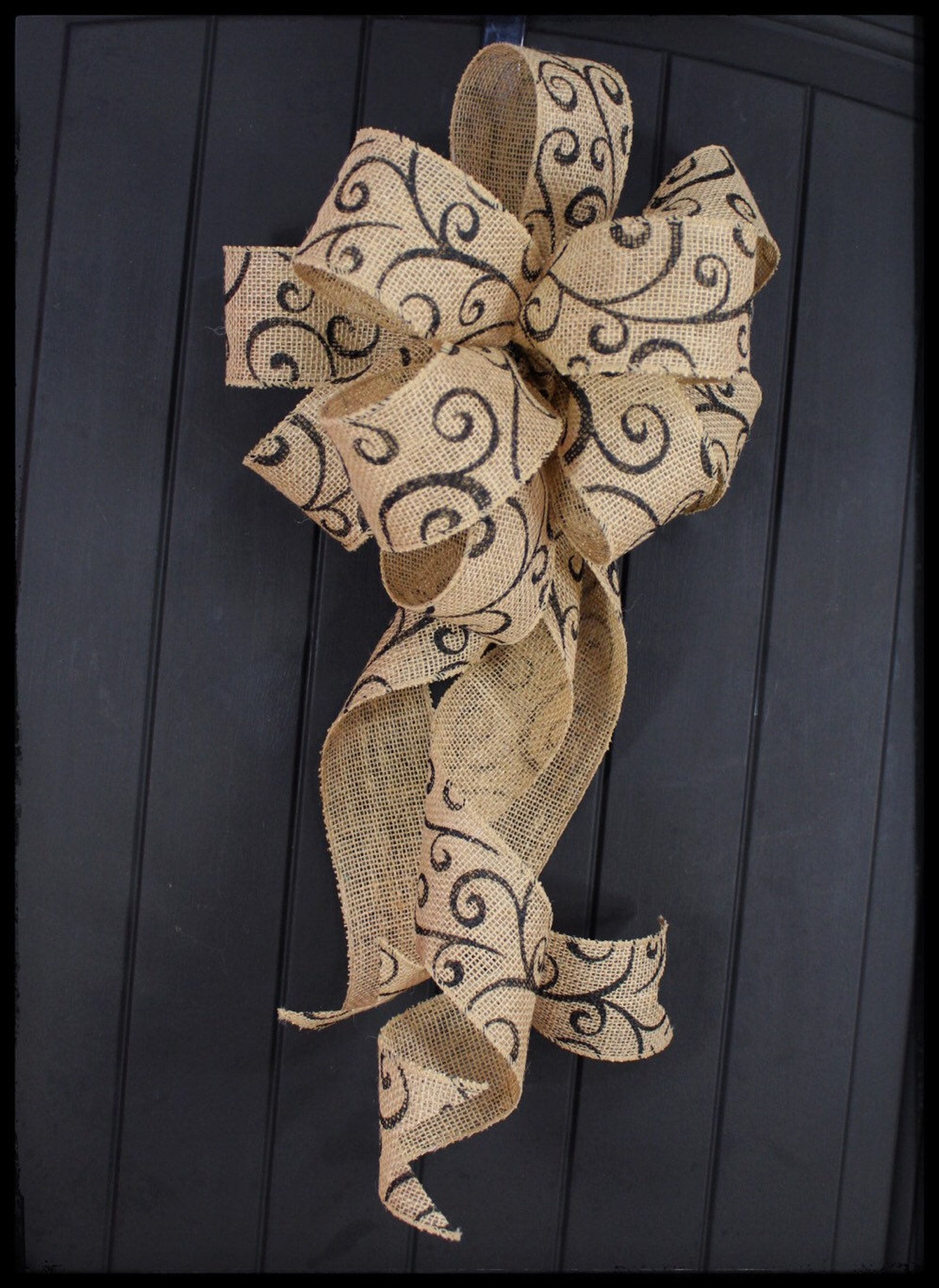 Wreath Bow Rustic Decor Rustic Wedding Burlap Bow Country | Etsy