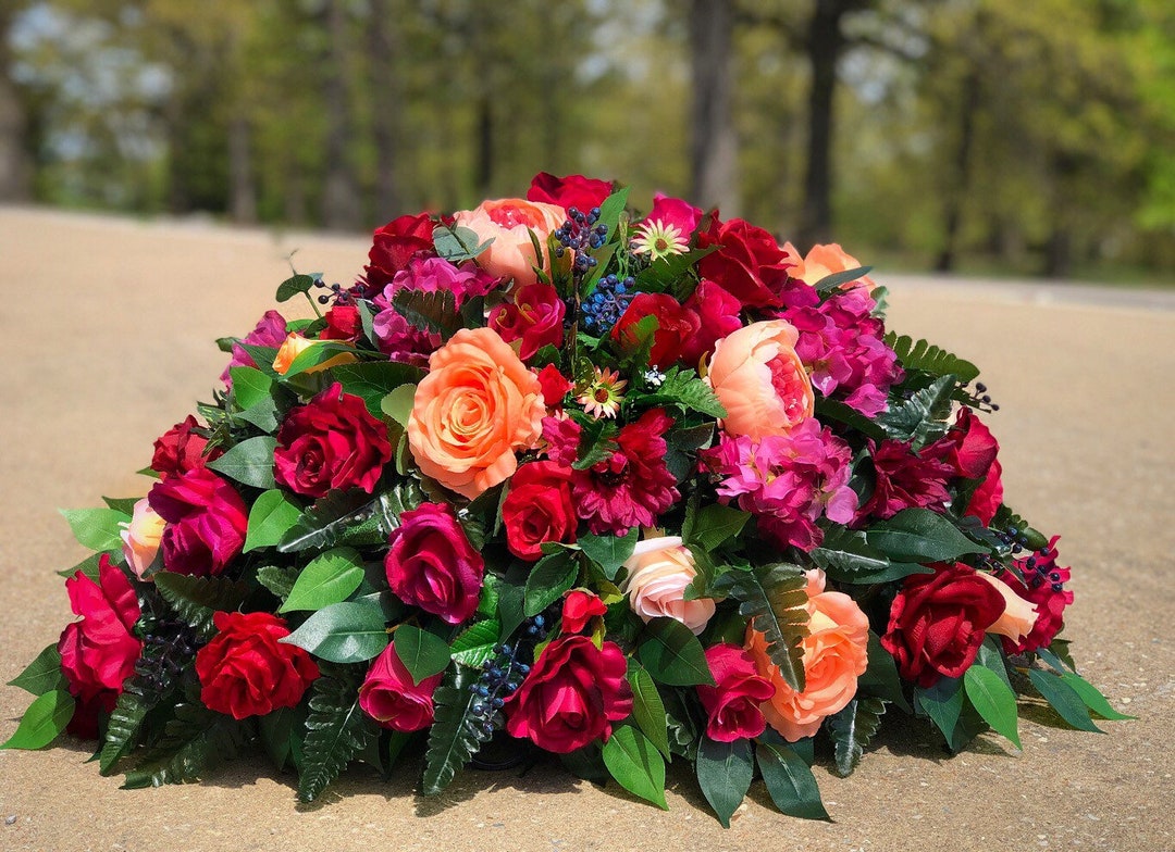Headstone Saddle Cemetery Flowers Saddle Grave Decoration Flowers ...