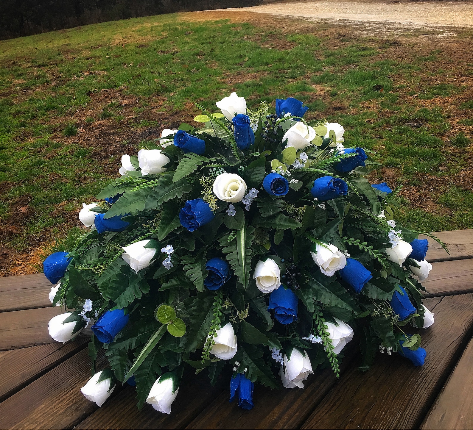 Headstone Saddle, Cemetery Flowers, Grave Saddle, Cemetery Grave ...