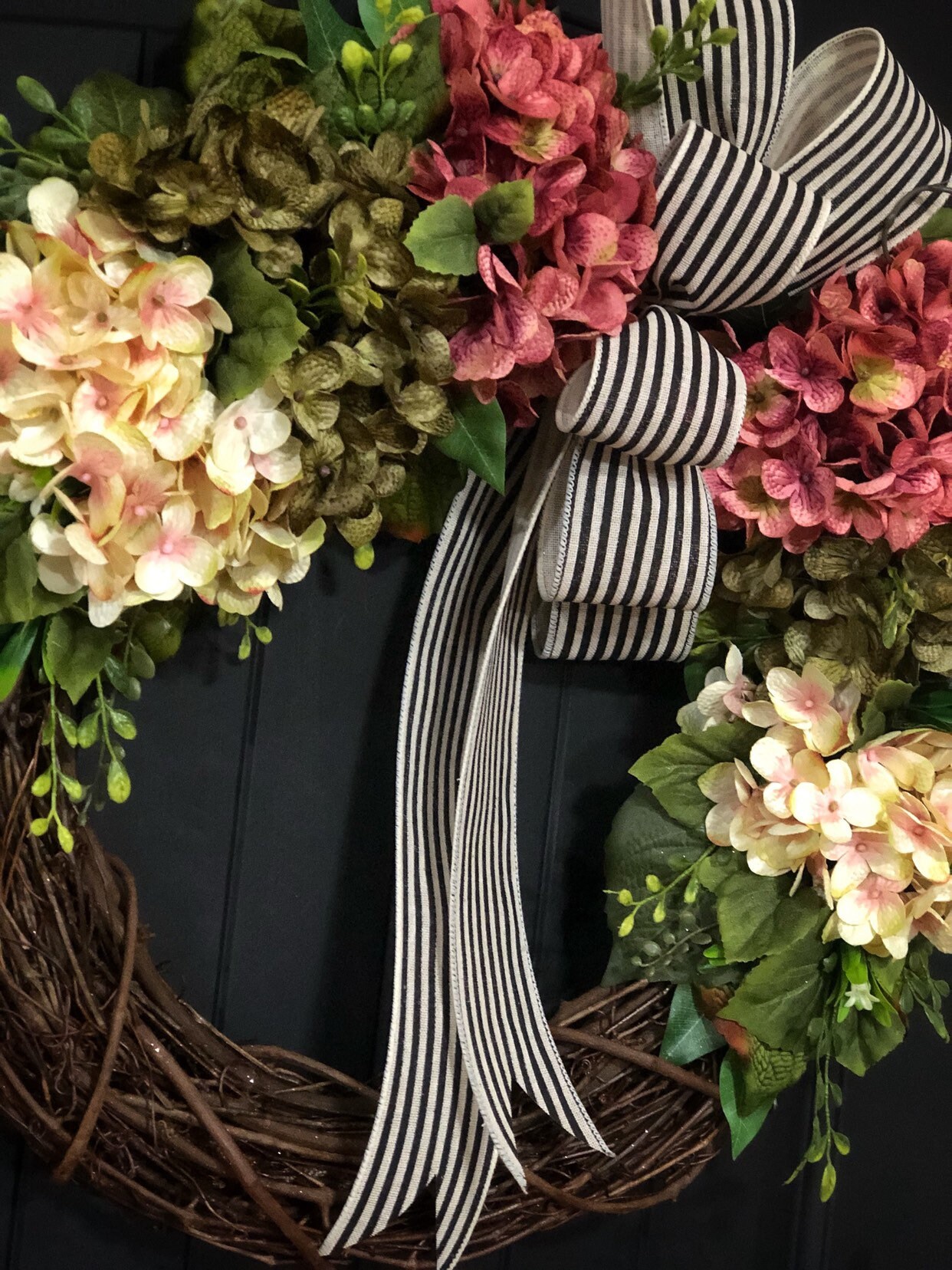 Spring Front Door Wreaths Farmhouse Wreath Hydrangea Wreath | Etsy