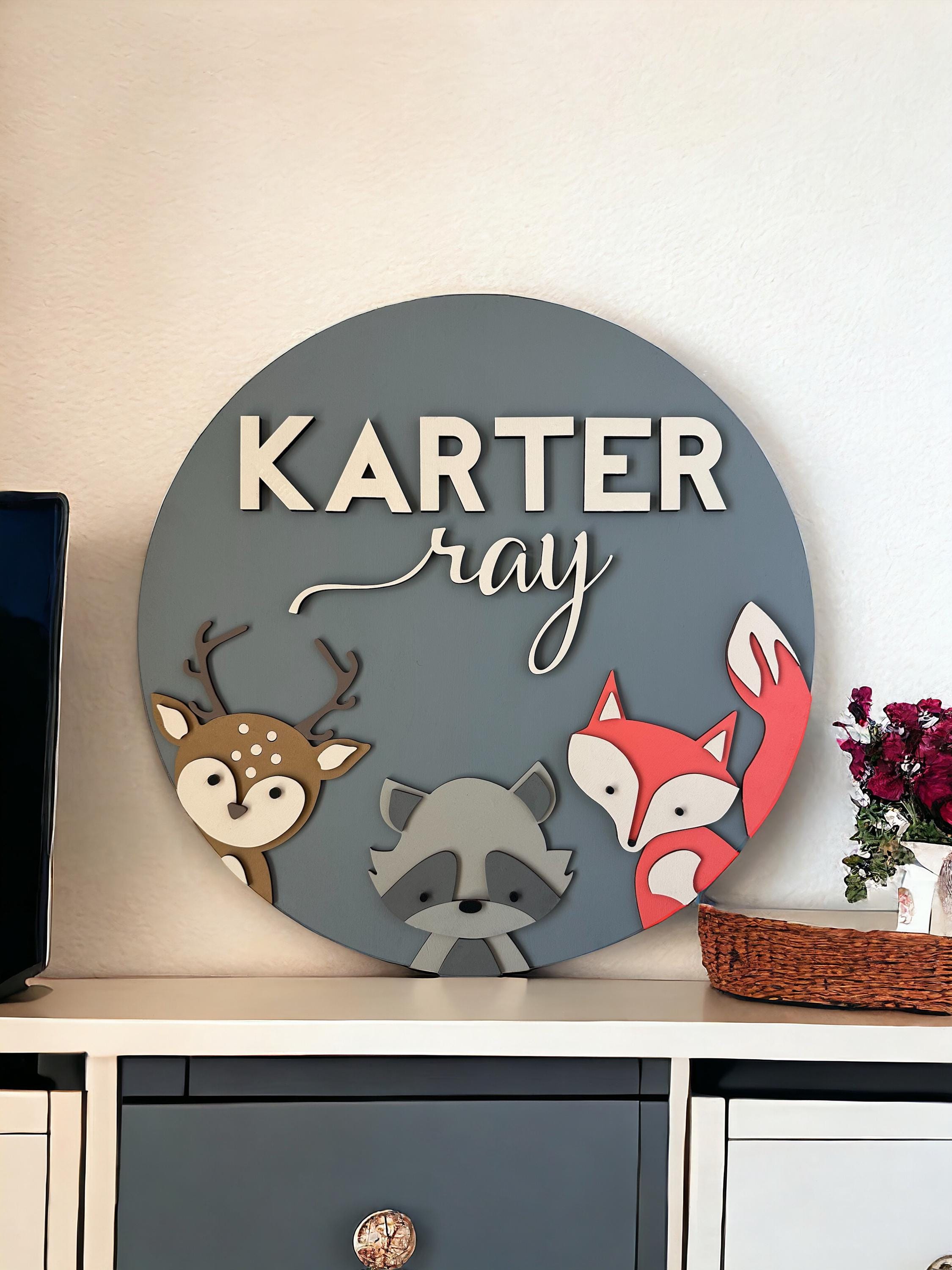 Woodland Creatures Nursery Sign - Etsy