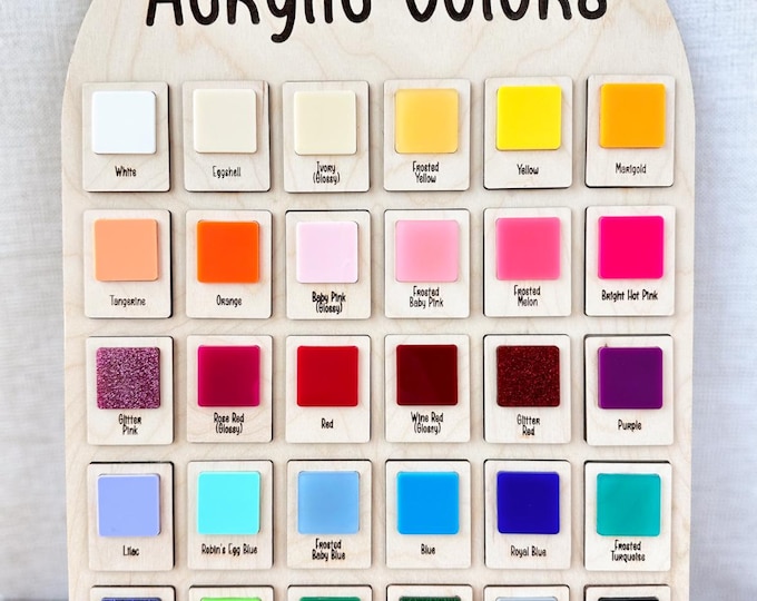 Acrylic Color Organization Chart SVG for Glowforge and Other Lasers - Etsy