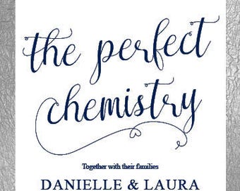 The Perfect Chemistry Heart Wedding Invitation Blue | Etsy
