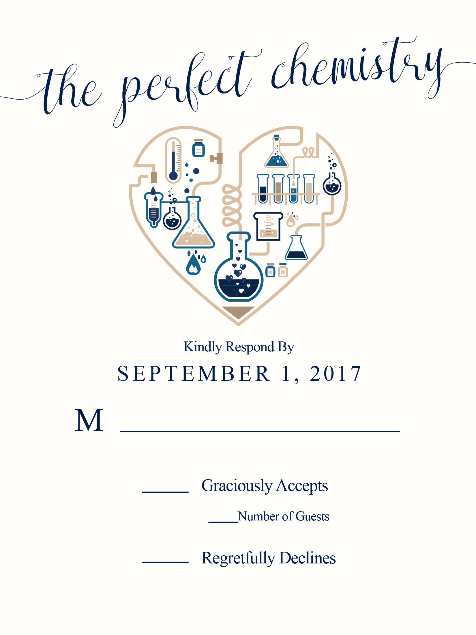 Science Wedding Invitation – Perfect Chemistry Heart Design ...