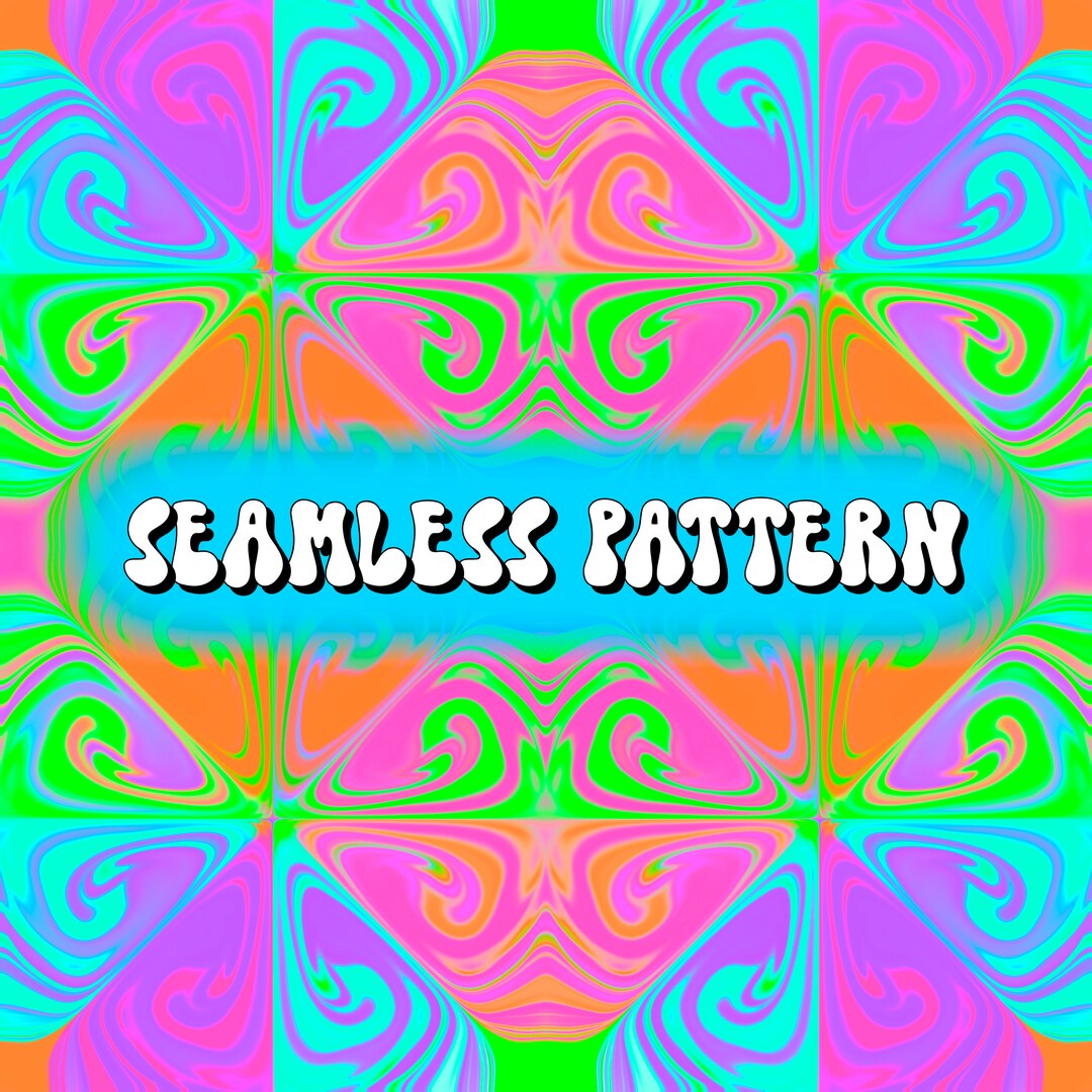 Seamless File - Digital Download, Seamless Pattern, Groovy, Trippy ...
