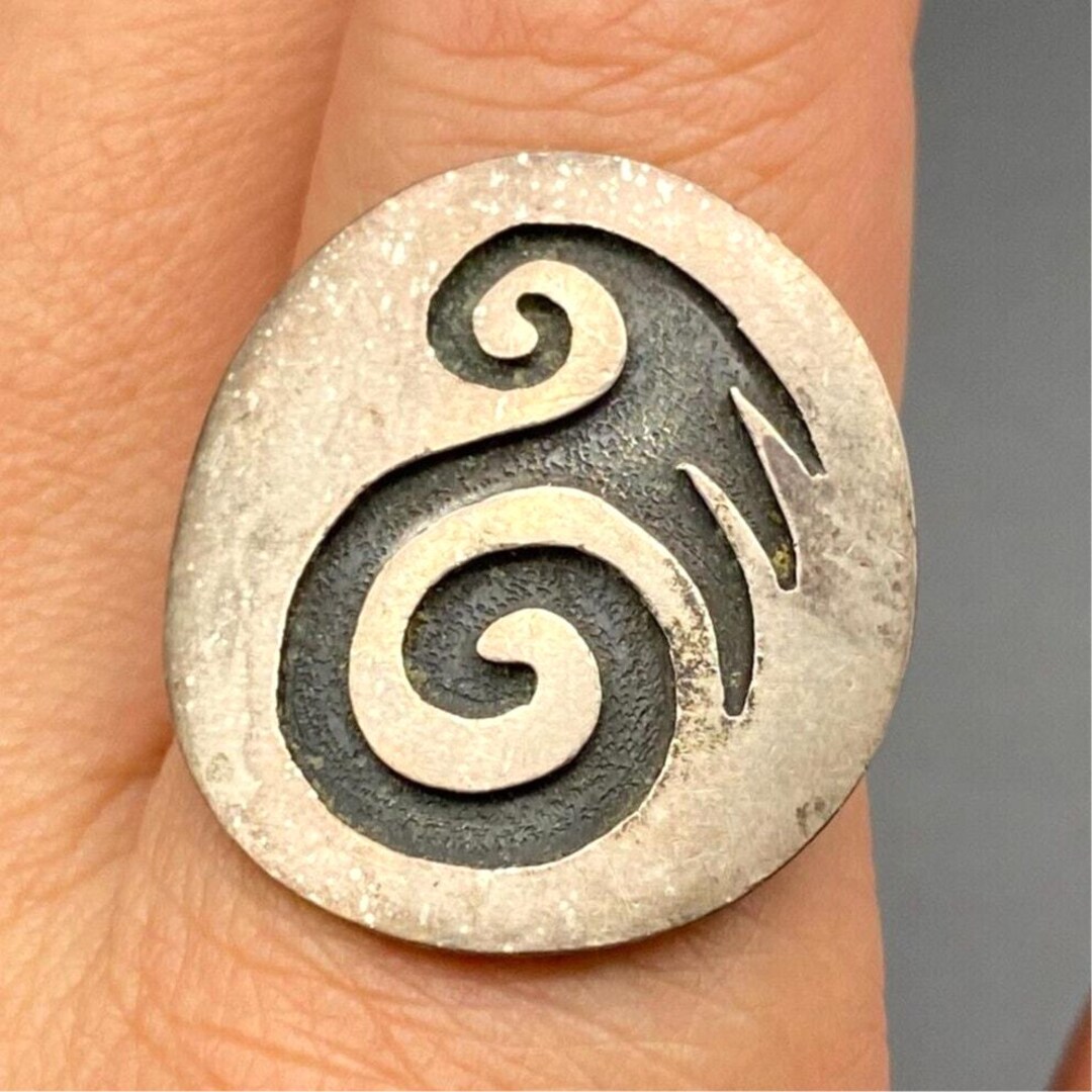 Vintage Whirlwind Rain Silver Ring Size 9.25 - Etsy