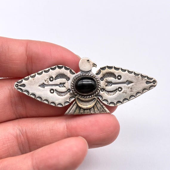 Vintage Navajo Thunderbird Gary Reeves Stamp Work Ste… - Gem