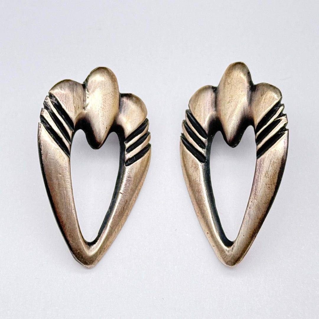 Vintage Navajo Native Harrison Bitsui Naja Sandcast Sterling Silver ...