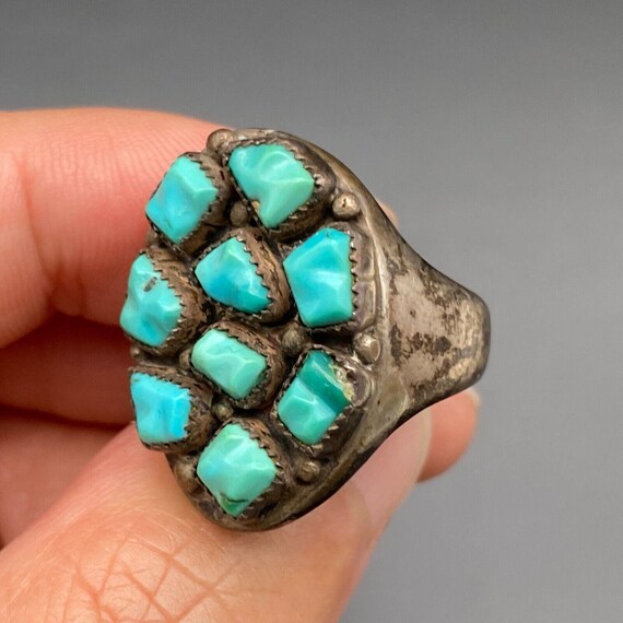 Vintage Zuni Native George Lupeta Leekity Turquoise S… - Gem