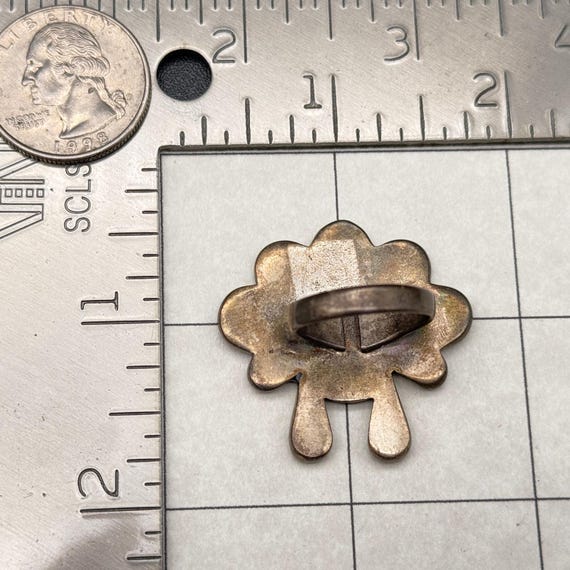 Vintage Zuni Native Sun Face Kachina Coral Inlay Silv… - Gem