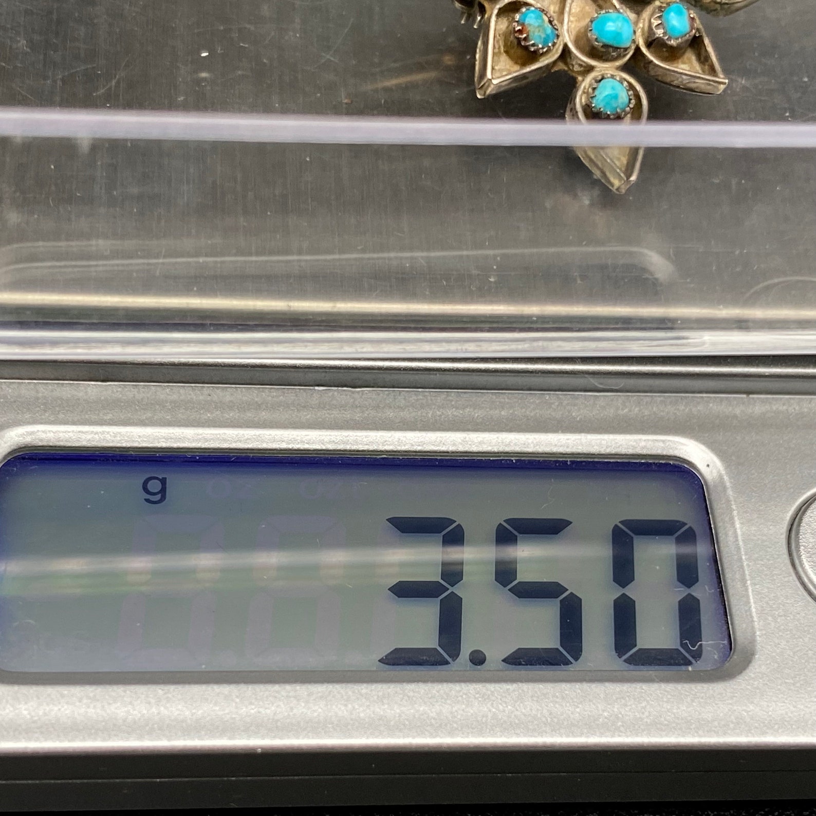 Vintage Zuni Turquoise Snake Eye Sterling Silver Brooch Pin | Etsy