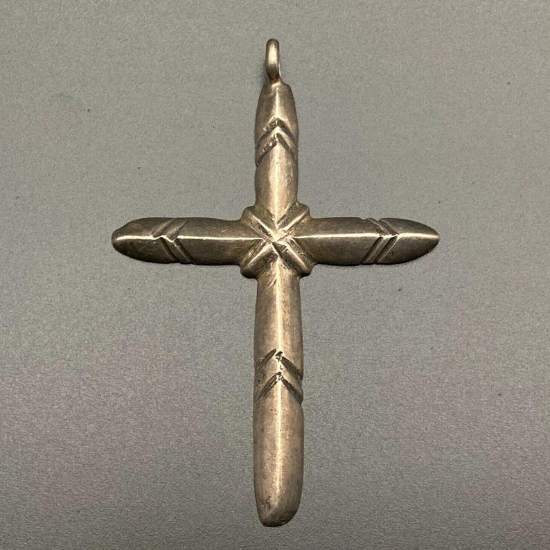 Vintage Navajo Native Cross Sandcast Silver Pendant - Etsy