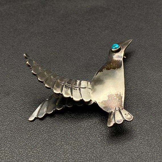Vintage Navajo Native Turquoise Flying Bird Sterling … - Gem