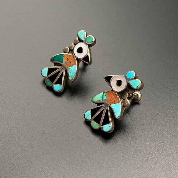 Vintage Zuni Native Thunderbird Turquoise Sterling Si… - Gem