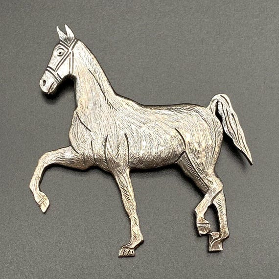 Vintage Southwestern Prancing Horse Sterling Silver P… - Gem