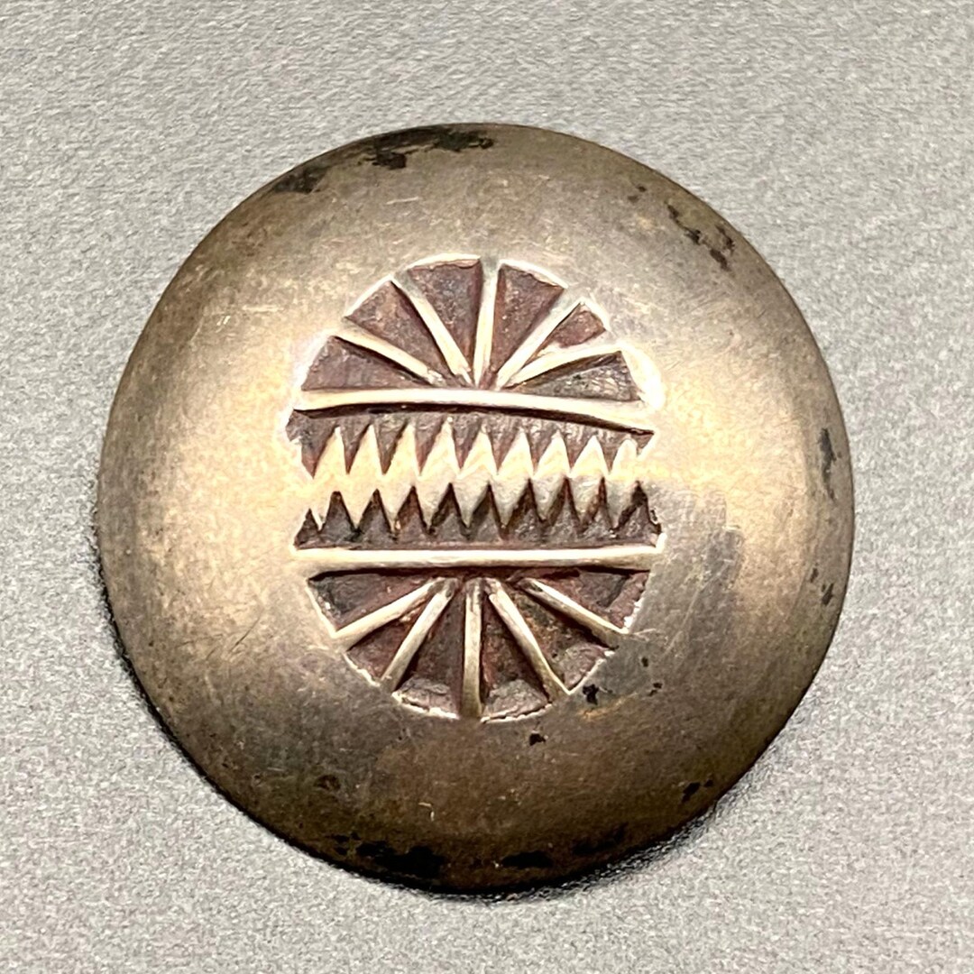 Vintage Navajo Native Hand Stampwork Silver Button 5/8" Type SP 008 - Etsy